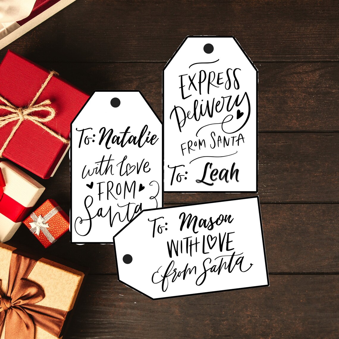Editable Santa Gift Tags | Customizable Christmas Present Labels | to ...