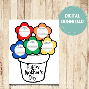 Mother's Day Flower Questionnaire | Kid's Worksheet With Questions ...