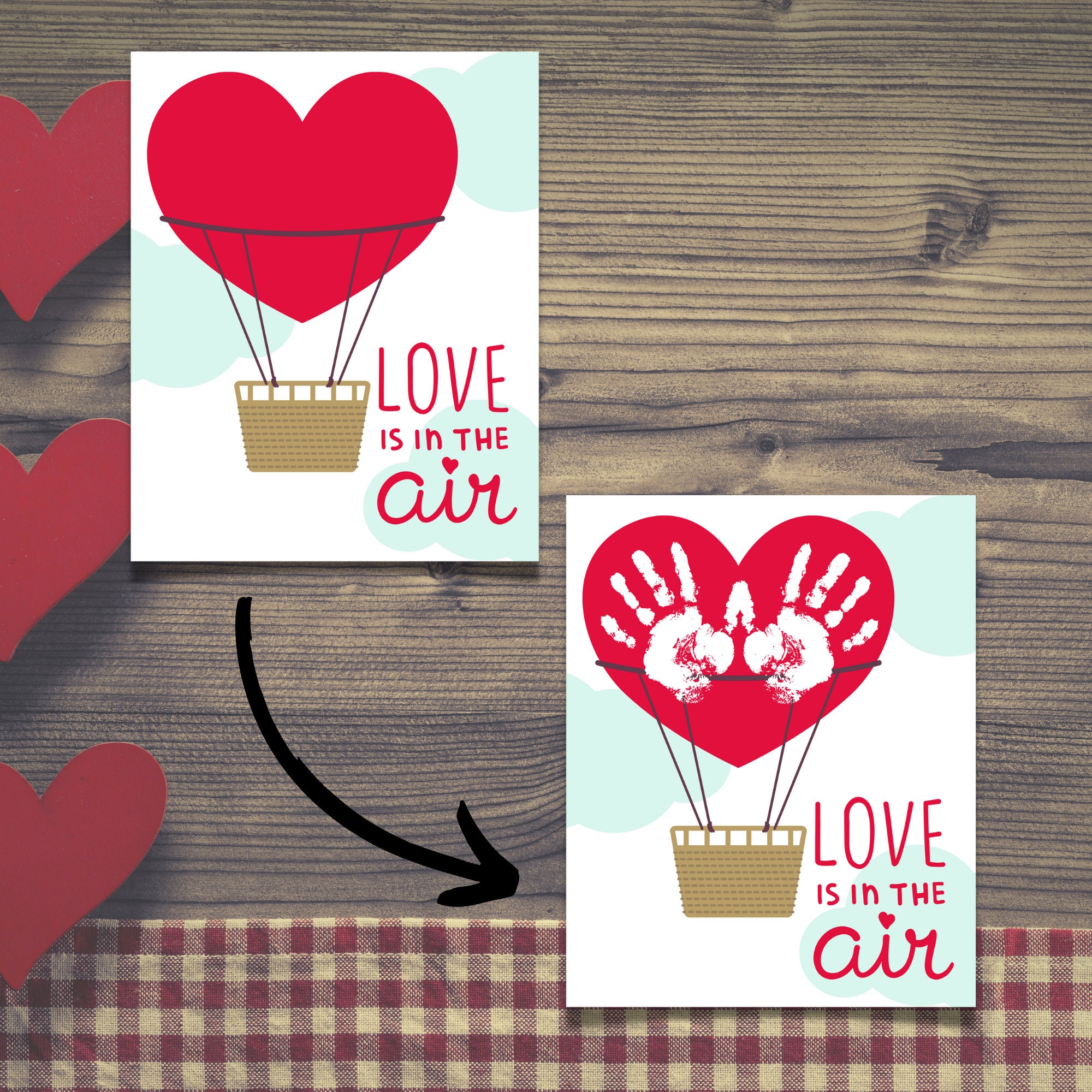 Valentine's Day Handprint Craft Love is in the Air - Etsy