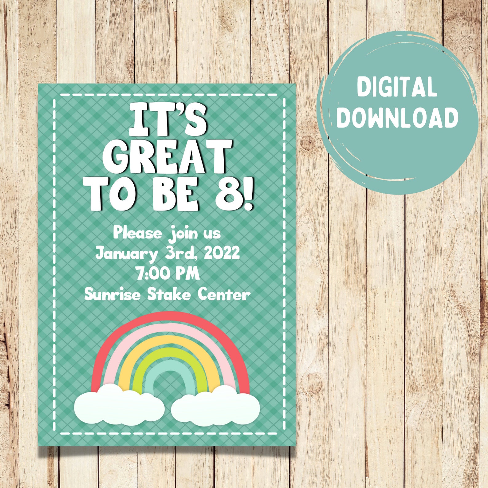 Great to Be 8 Invitation 4x6 and 5x7 Options Included - Etsy