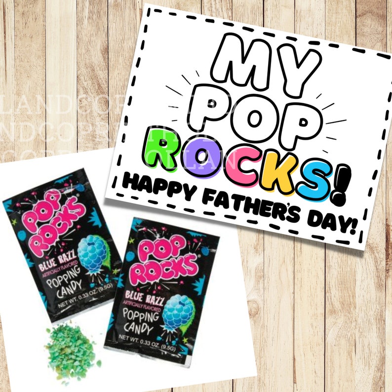 Pop Rocks Father's Day Treat Tag Pop Rocks Treat Card - Etsy