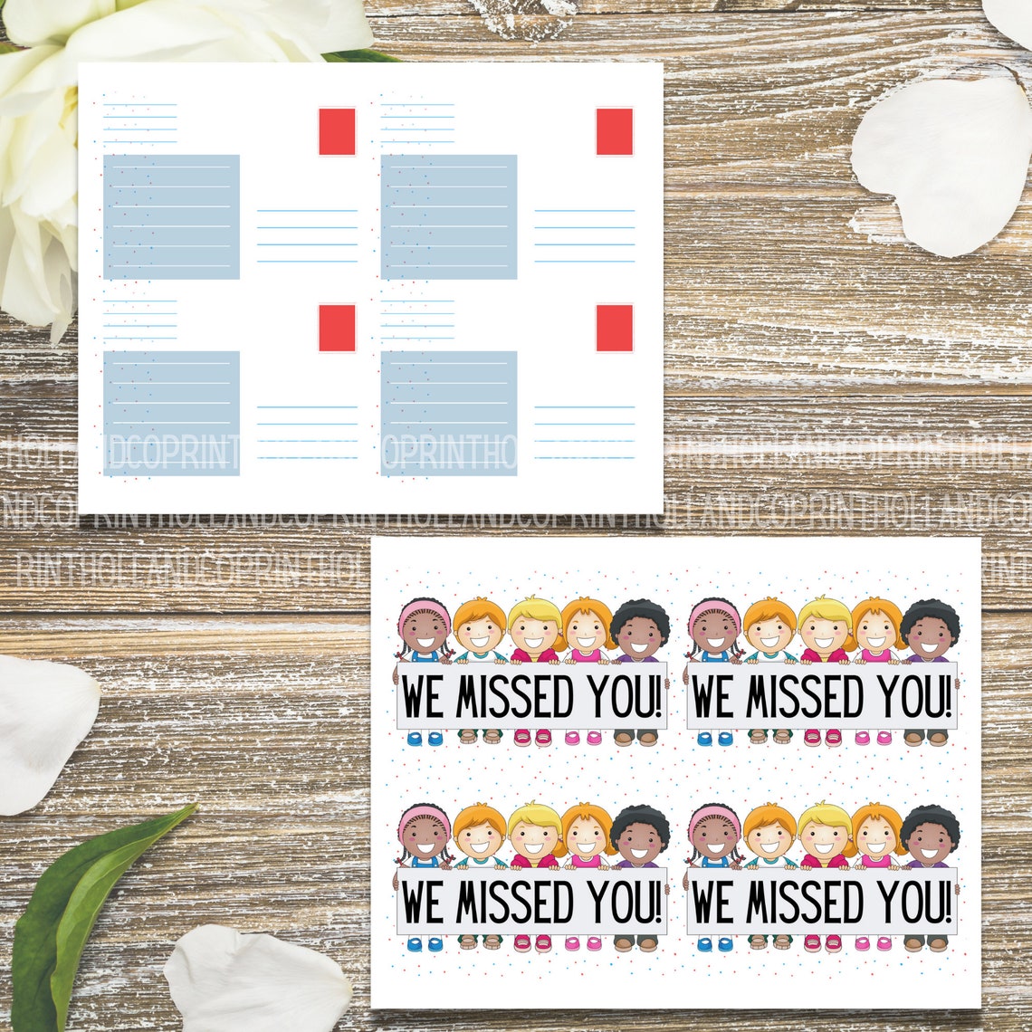 We Missed You Postcards Printable Postcards Digital Etsy