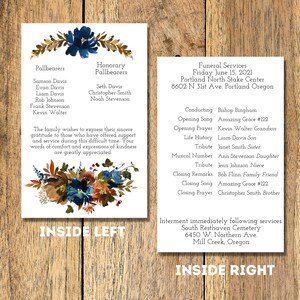 Printable Funeral Program | Editable Template | Elegant Autumn Colors ...