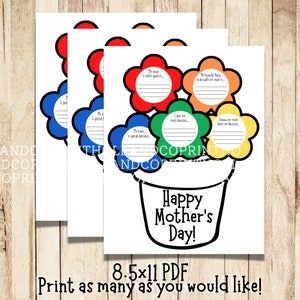 Mother's Day Flower Questionnaire | Kid's Worksheet With Questions ...