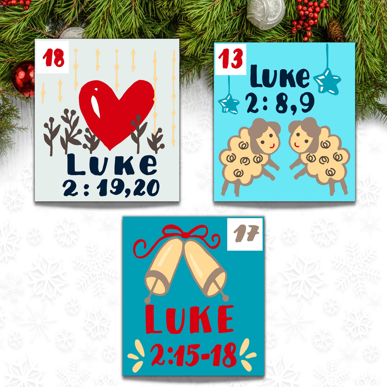 Printable Advent Calendar Scripture Each Day of December - Etsy