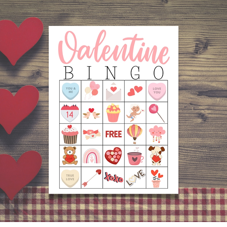 Valentine BINGO | Party Game | Zoom Game | Virtual Valentine Party ...
