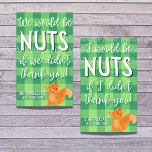 Teacher Thank You Card and Treat Tag | Sub Thank You Gift | Volunteer ...