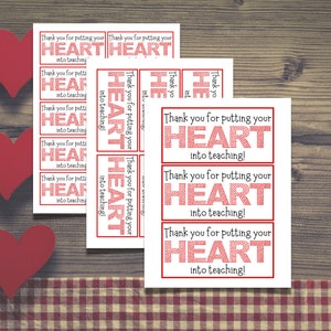 Teacher Valentine Gift Tag |thank You Card | Teacher Appreciation ...