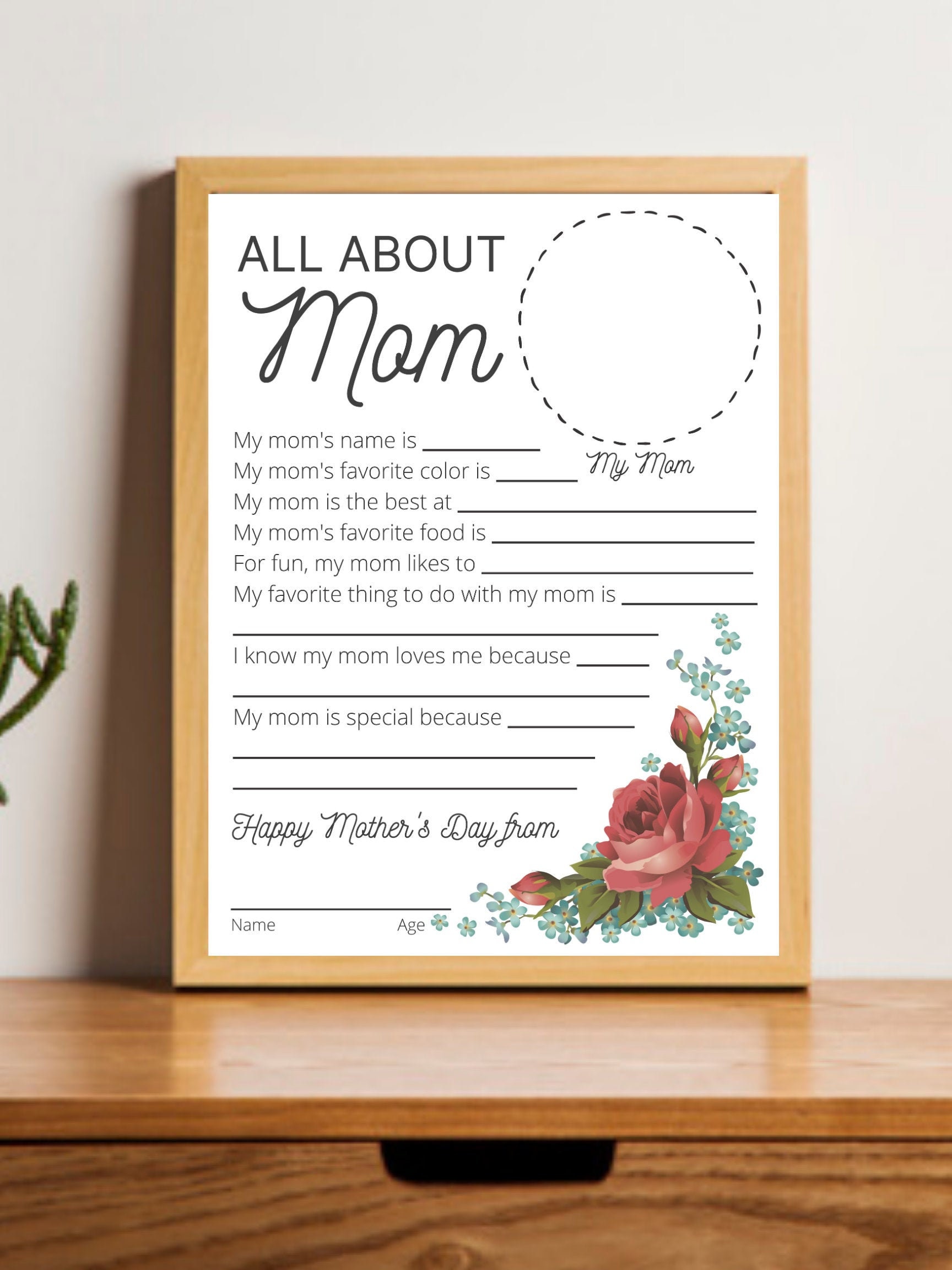 Mother's Day All About Me Printable - Etsy