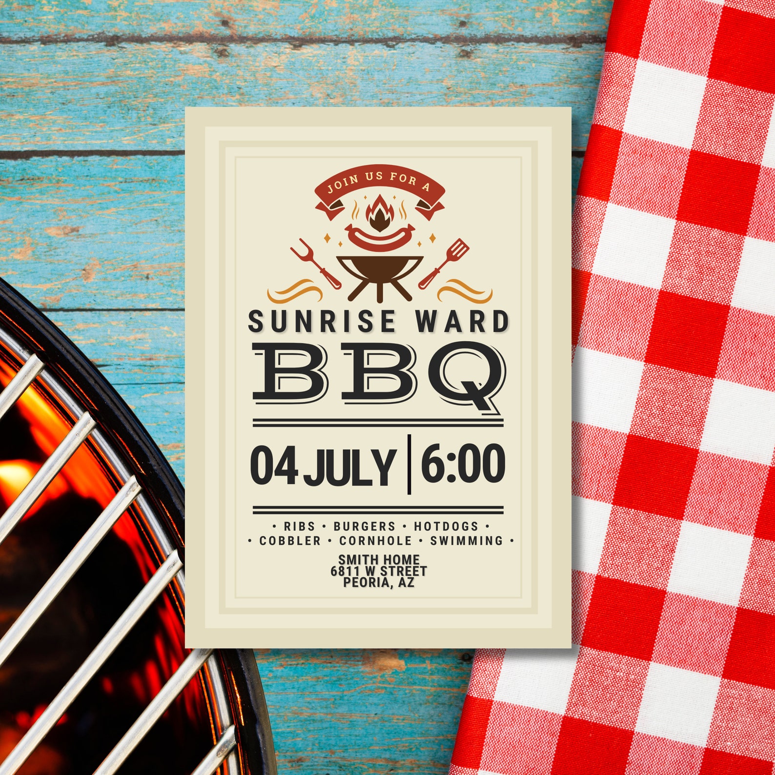 BBQ Invitation Template | Instant Download | Editable Invitation ...