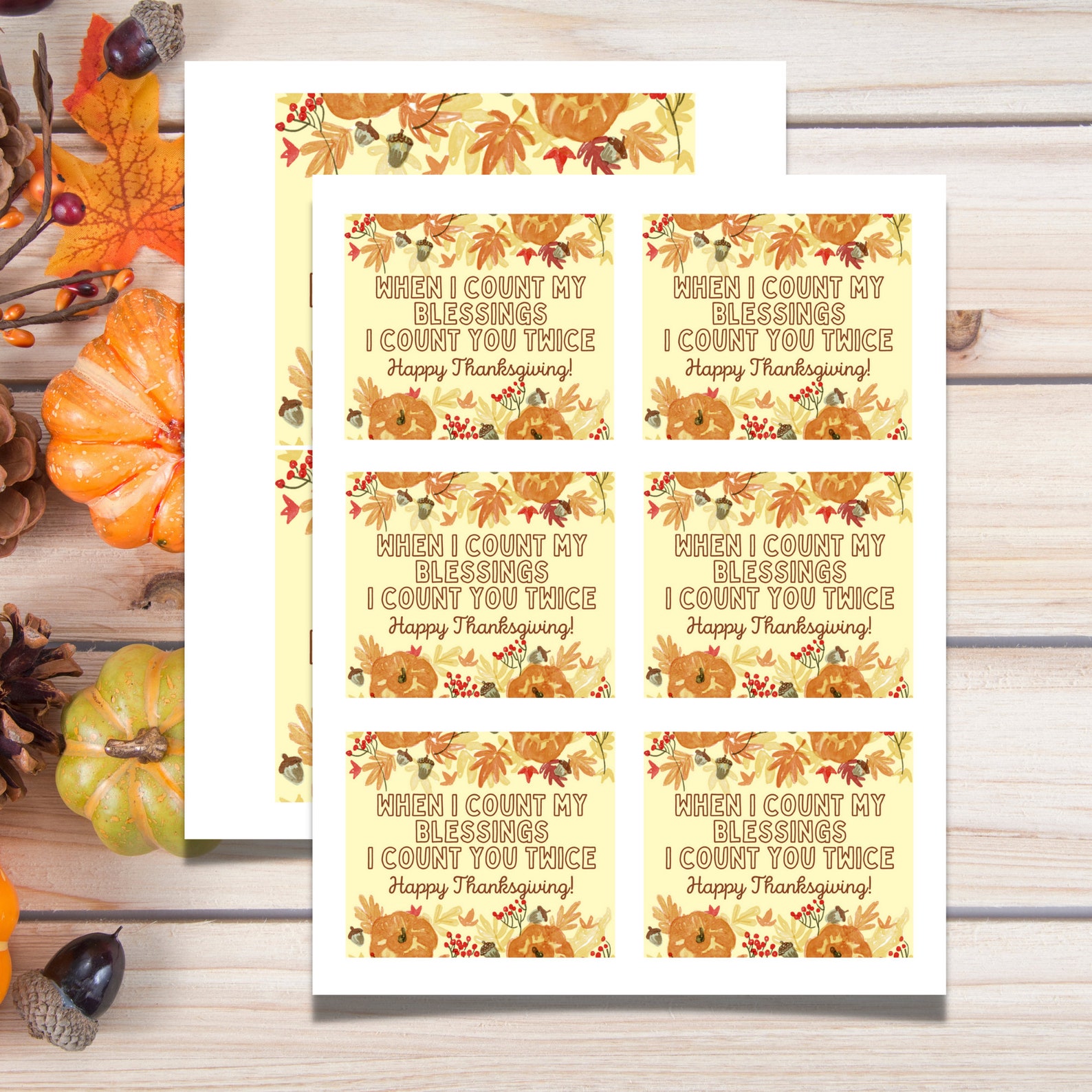 Fall Thank You Card Gratitude Count Your Blessings - Etsy