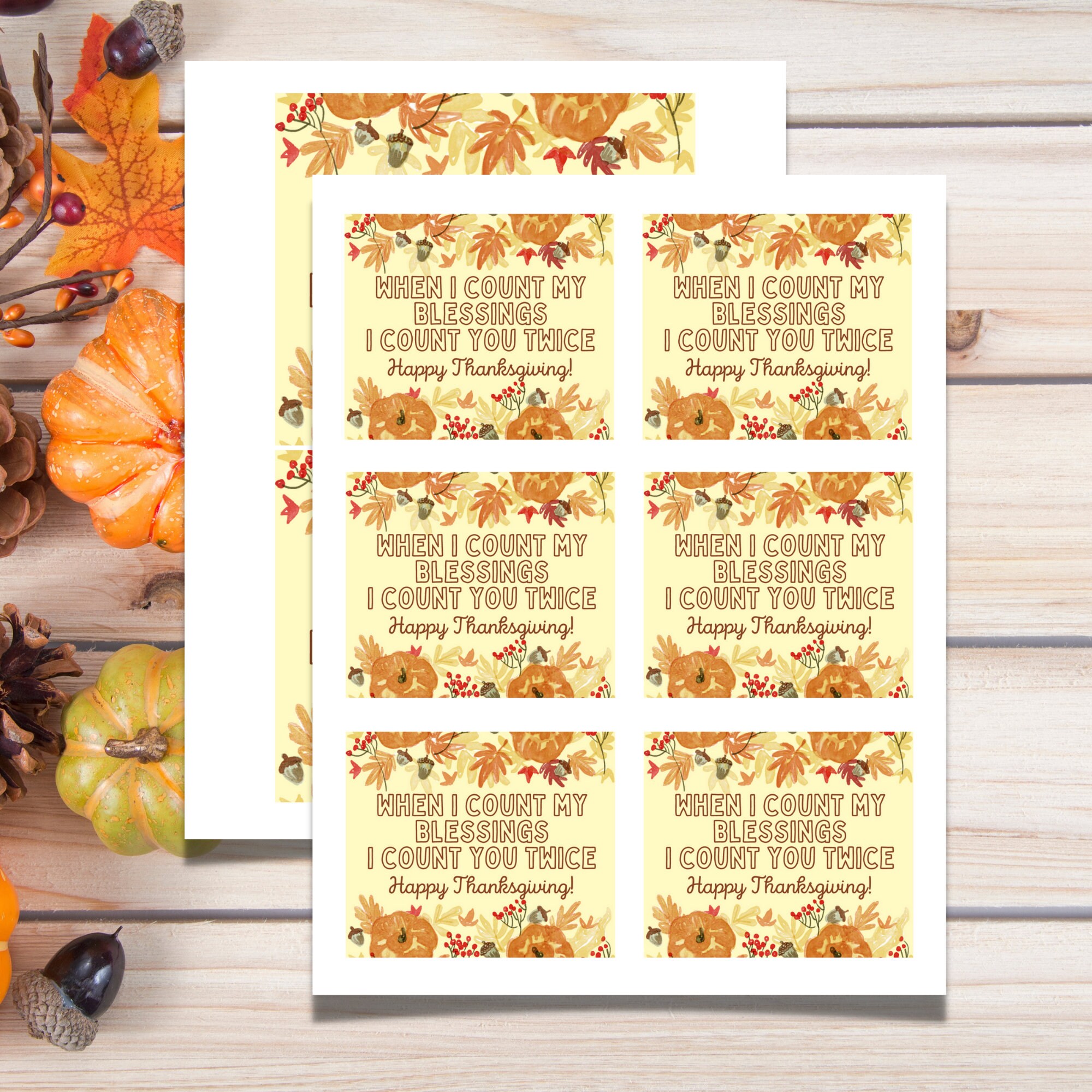 Fall Thank You Card Gratitude Count Your Blessings - Etsy