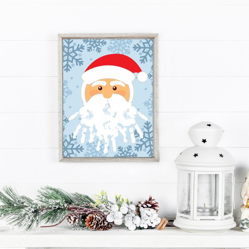 Christmas Handprint Craft | Handprint Santa Claus Beard | Winter ...