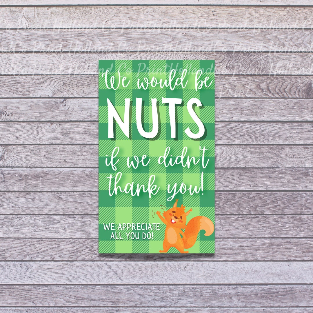 Teacher Thank You Card and Treat Tag | Sub Thank You Gift | Volunteer ...