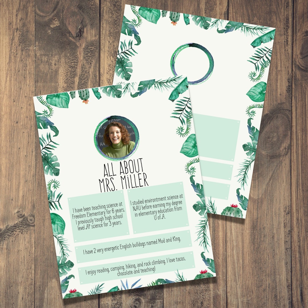 Meet the Teacher Cactus and Succulents | Printable | Editable Template ...