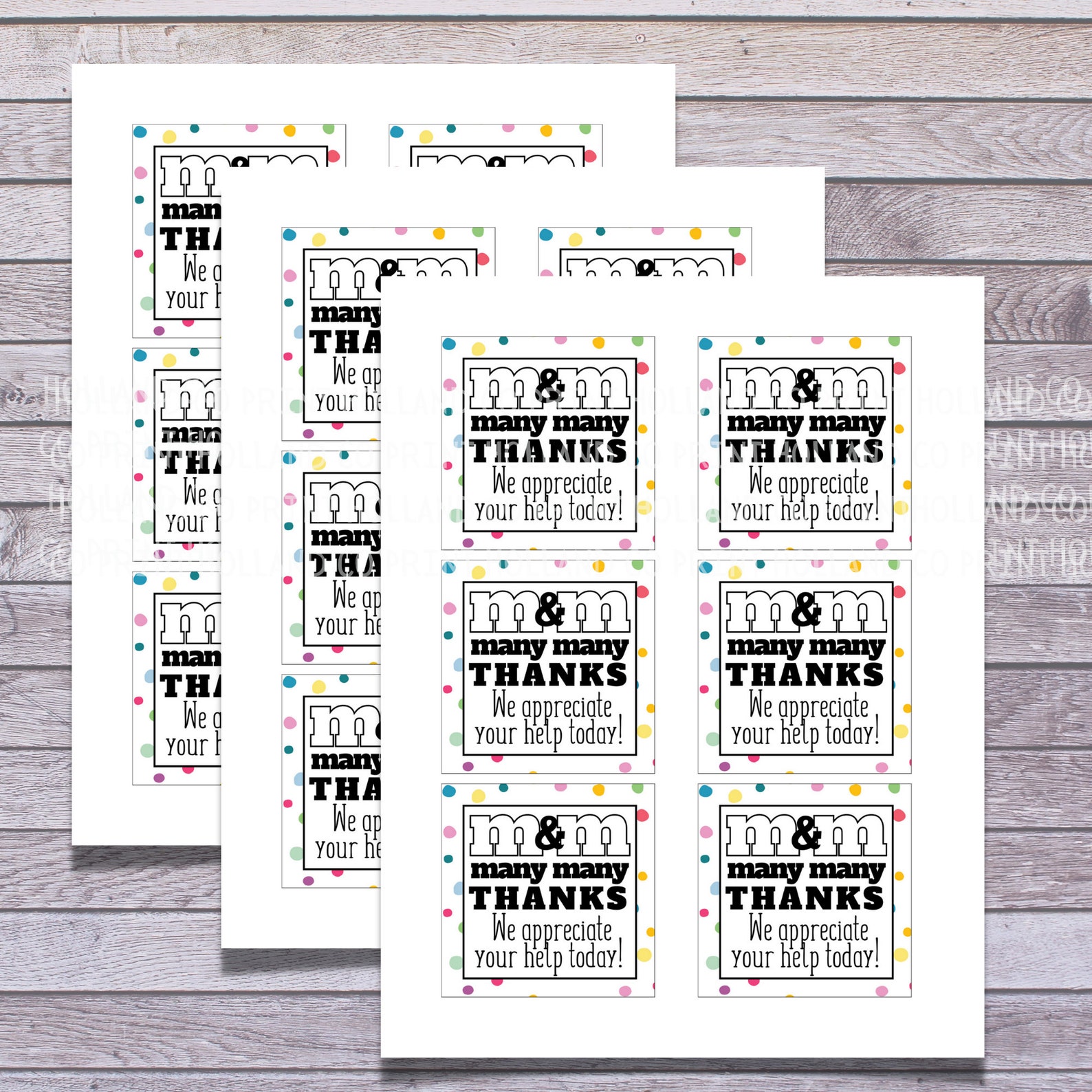 M&M Teacher Thank You Card Sub Thank You Gift Volunteer - Etsy