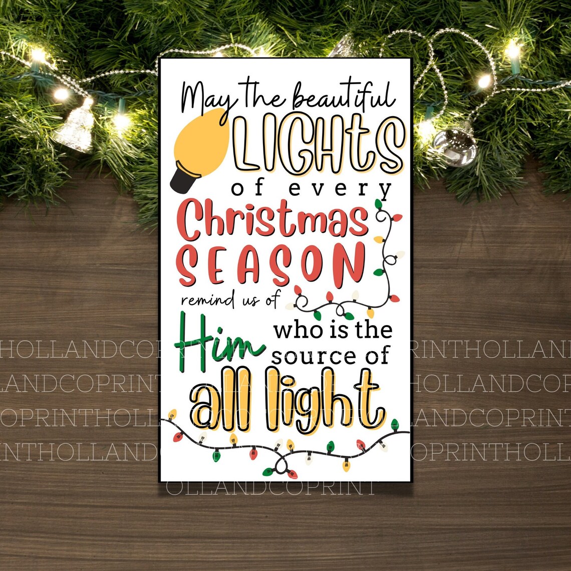 Light the World Printable Christmas Gift Tags Neighbor Gift | Etsy