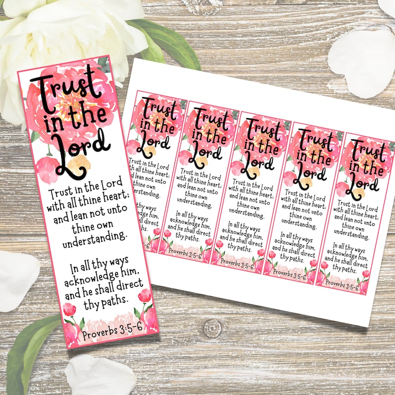 Trust in the Lord Bookmarks | YW YM 2022 Theme | Proverbs 3:5-6 | - Etsy