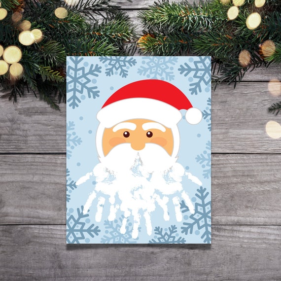 Christmas Handprint Craft Handprint Santa Claus Beard | Etsy