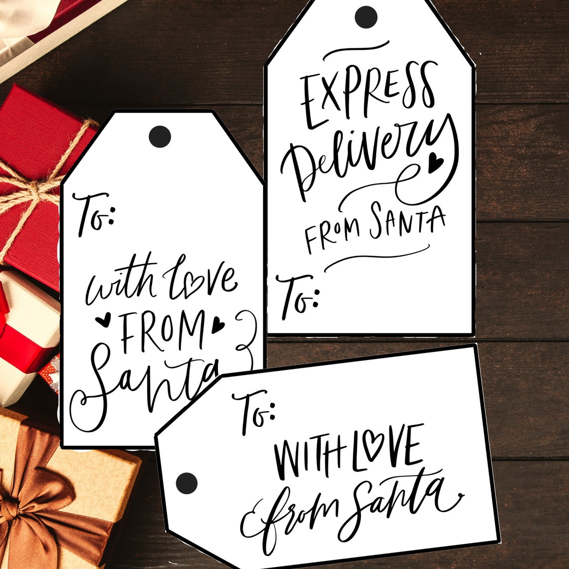 Editable Santa Gift Tags | Customizable Christmas Present Labels | to ...