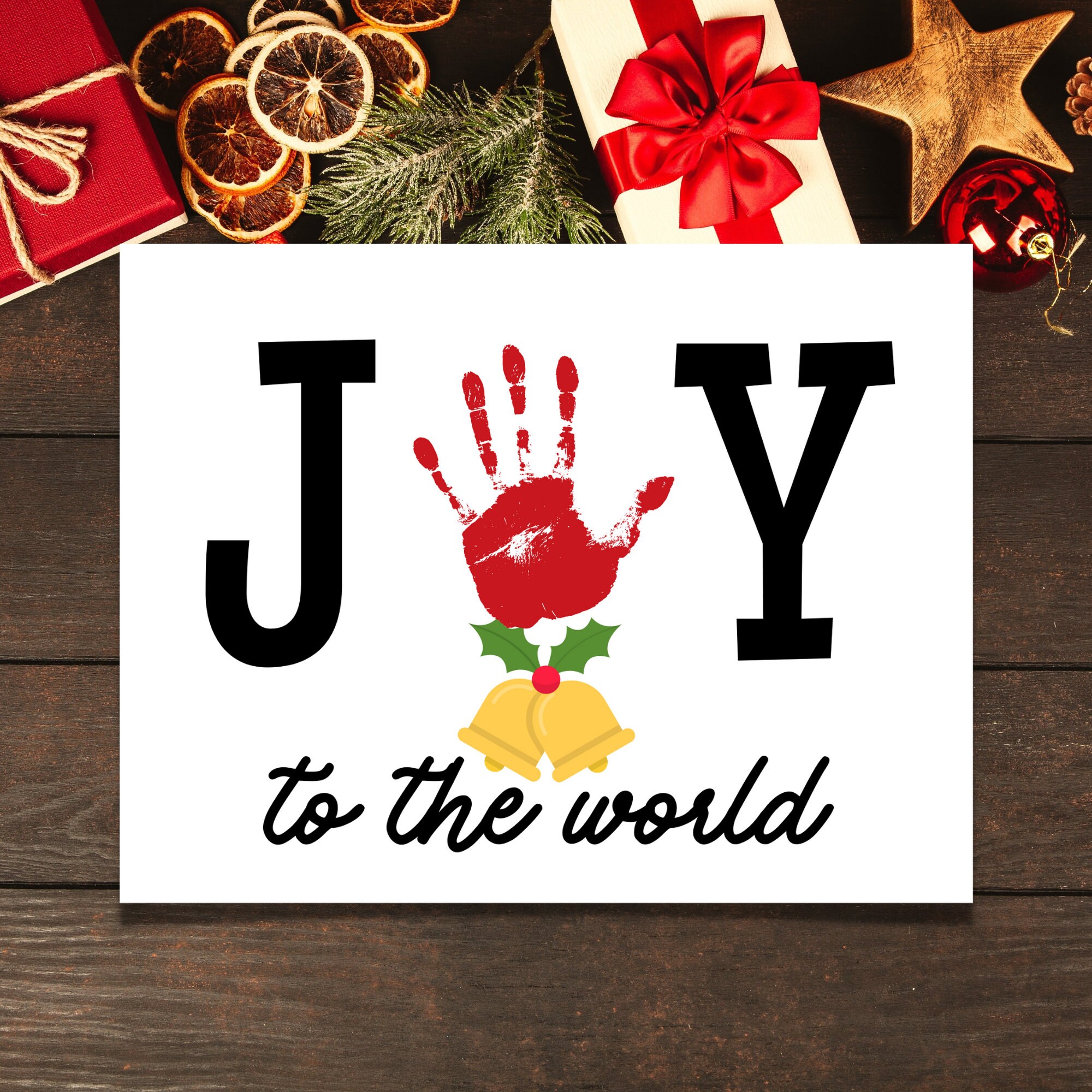 Christmas Handprint Template Bundle | Angel Reindeer and Joy | Winter ...