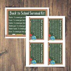 Back to School Survival Kit Printable | Welcome Back | Primary or Young ...