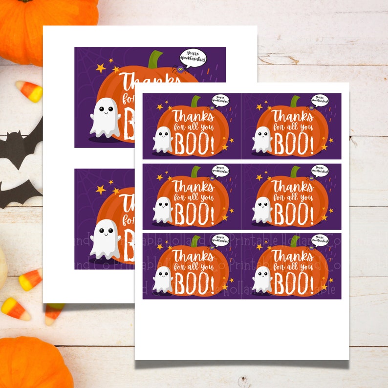 Halloween Thank You Card Thanks for All You BOO Teacher - Etsy