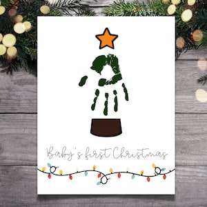 Christmas Tree Handprint Craft | Baby's First Christmas | Winter Craft ...