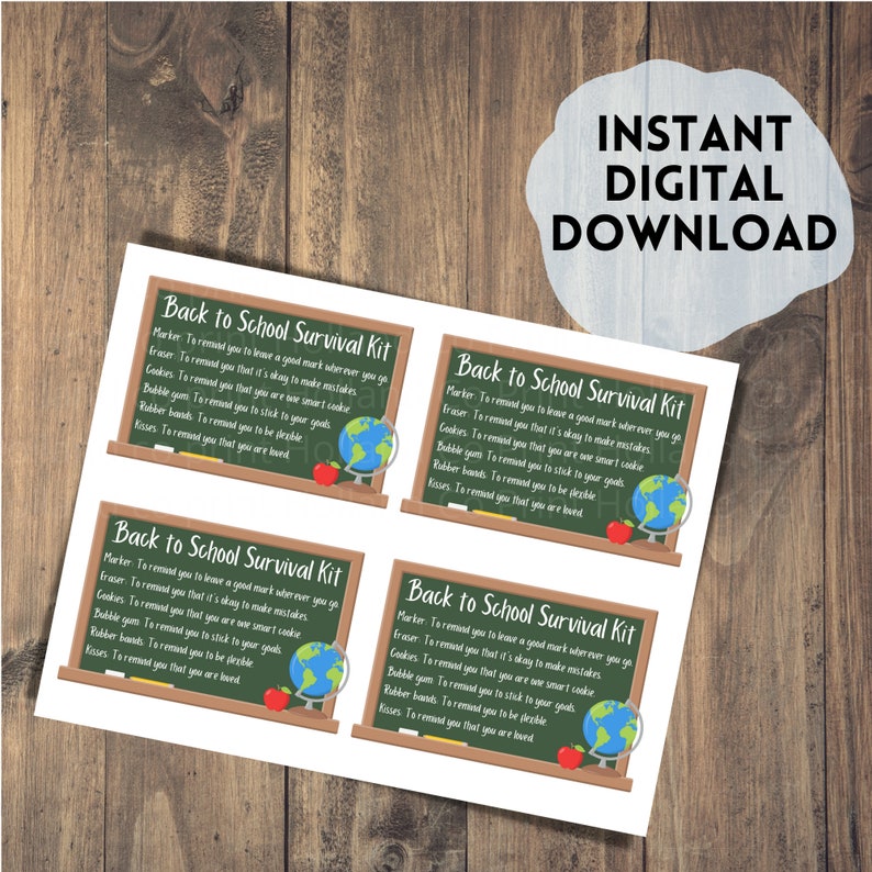 Back to School Survival Kit Printable Welcome Back Primary - Etsy