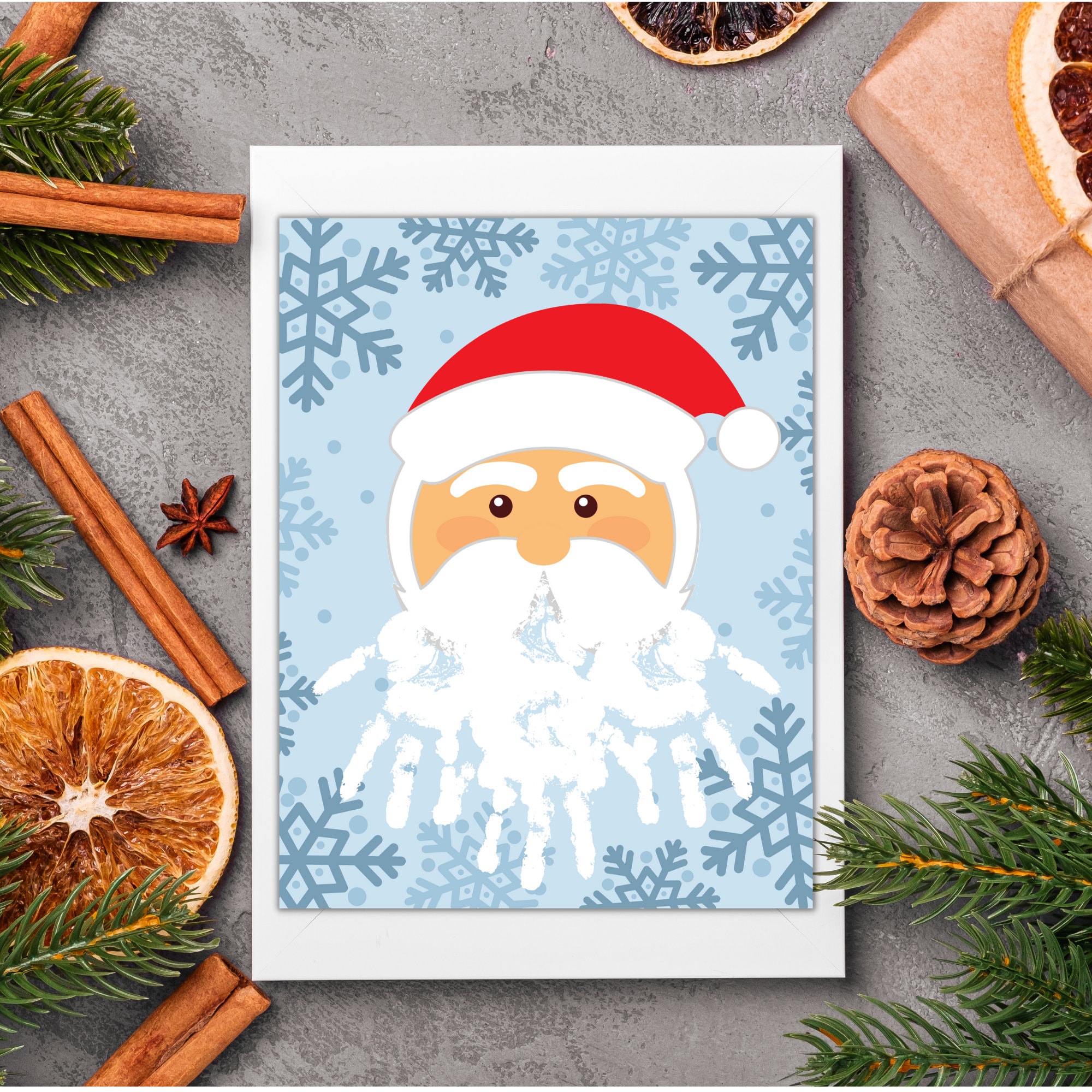 Christmas Handprint Craft Handprint Santa Claus Beard Winter Preschool ...