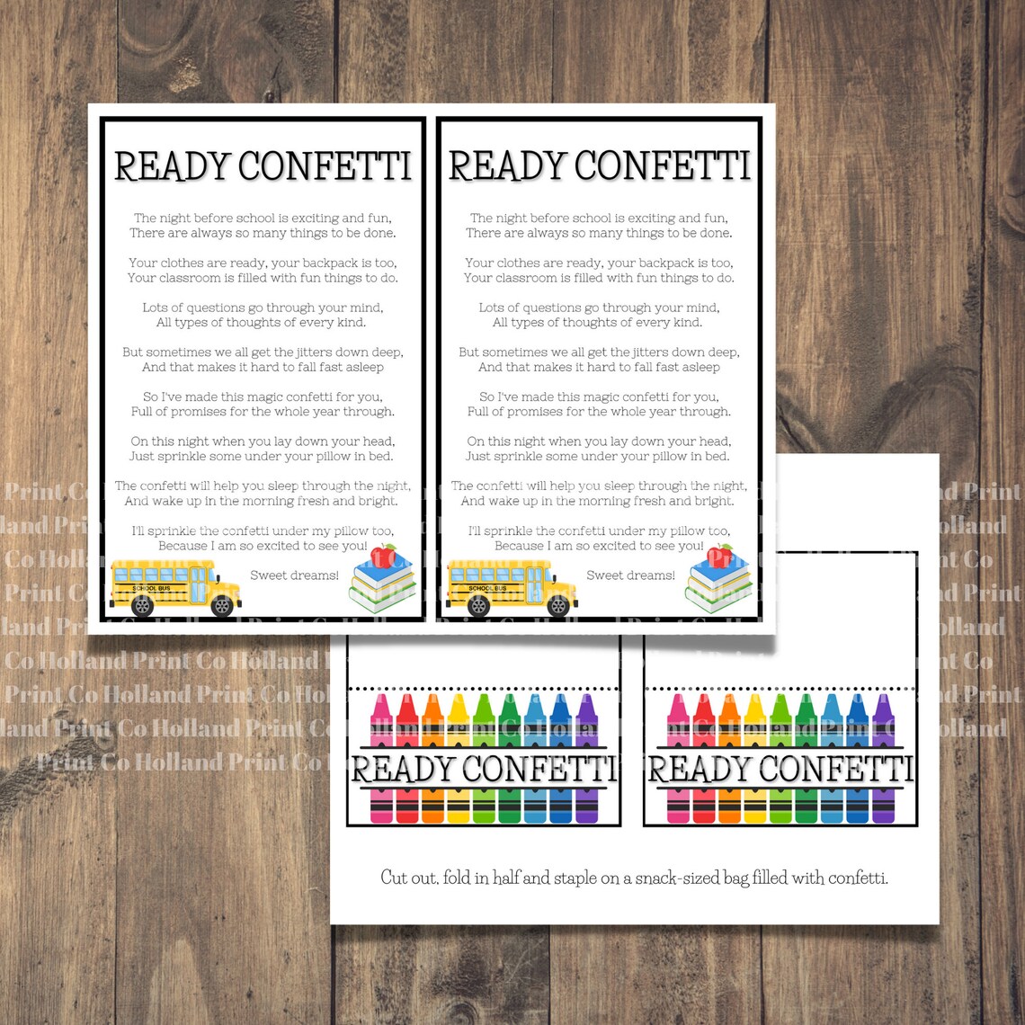 Back to School Ready Confetti Poem Back to School First - Etsy