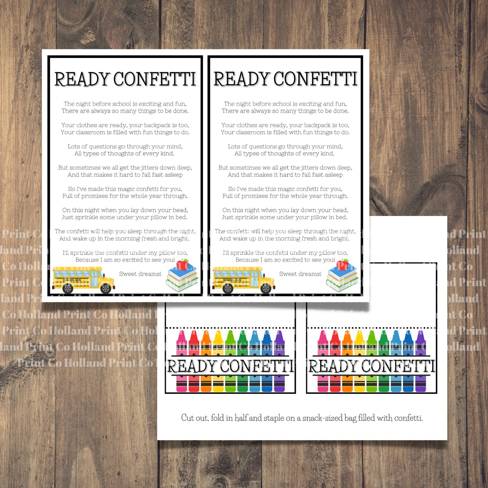 Back to School Ready Confetti Poem Back to School First - Etsy