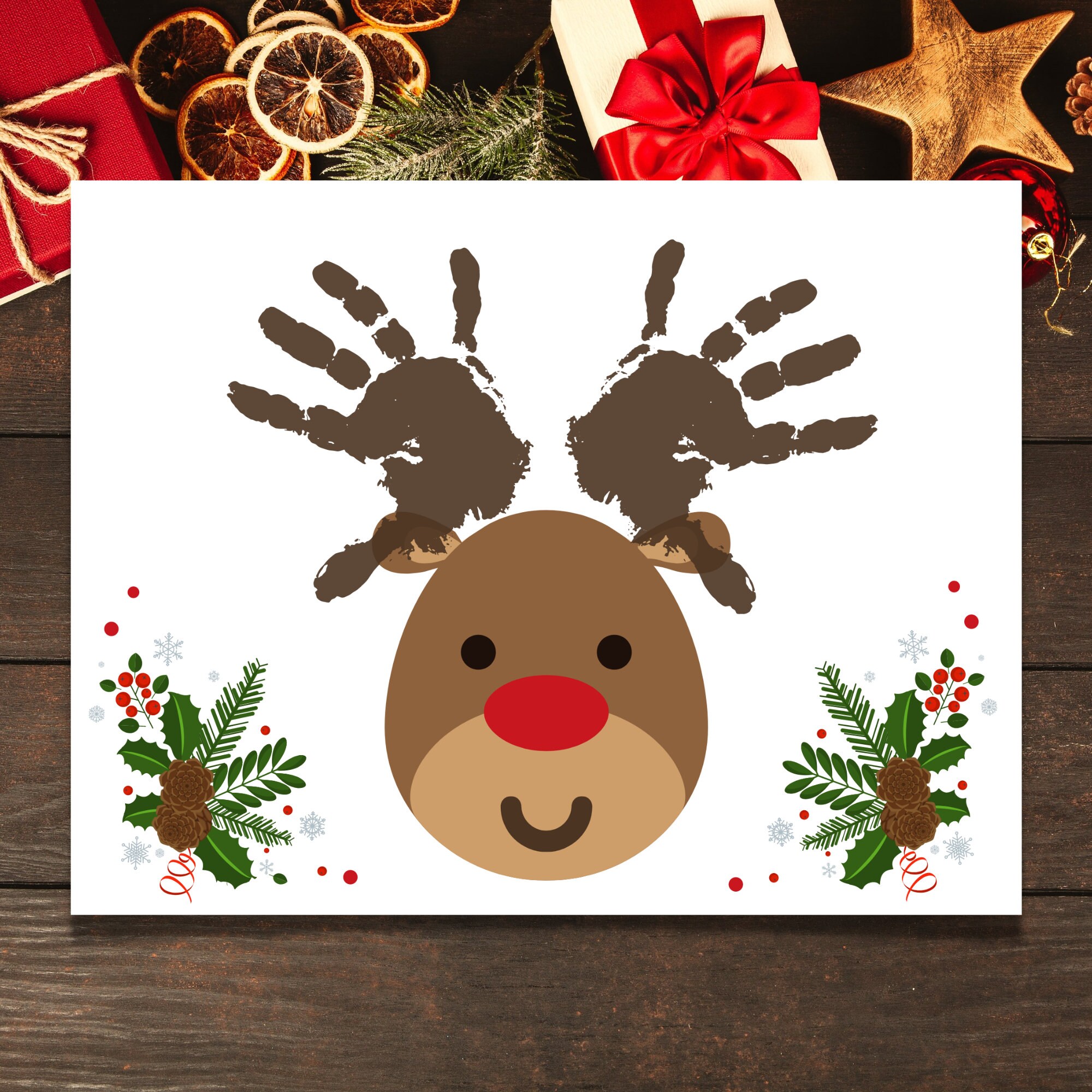 Christmas Handprint Craft | Reindeer Handprint | Winter Preschool Craft ...