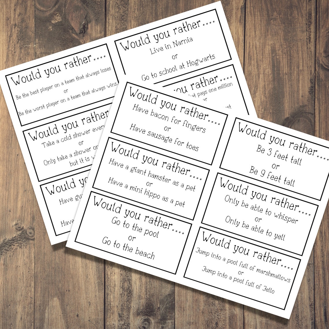 Would You Rather Game for Back to School Meet the Teacher - Etsy