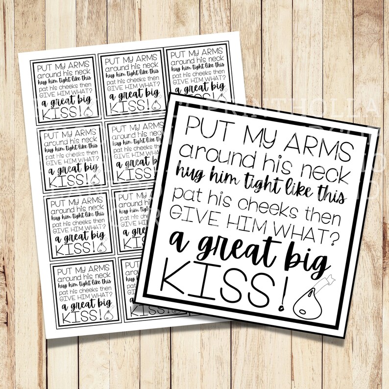 Hershey Kiss Father's Day Treat Tag Kiss Treat Card - Etsy