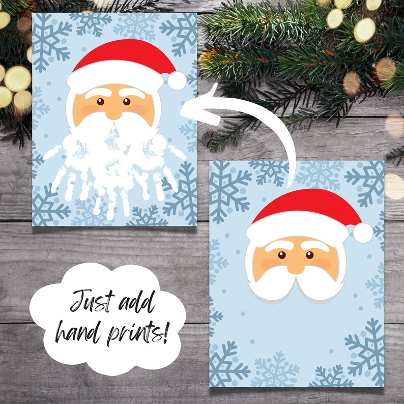 Christmas Handprint Craft Handprint Santa Claus Beard Winter Preschool ...