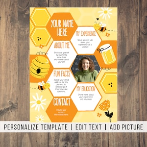Meet the Teacher Honey-bee | Printable | Editable Template | Welcome ...