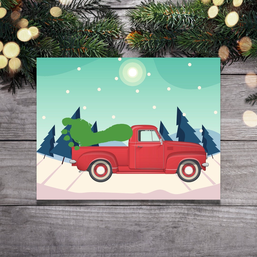Christmas Footprint Craft | Christmas Tree Truck Handprint | Winter ...