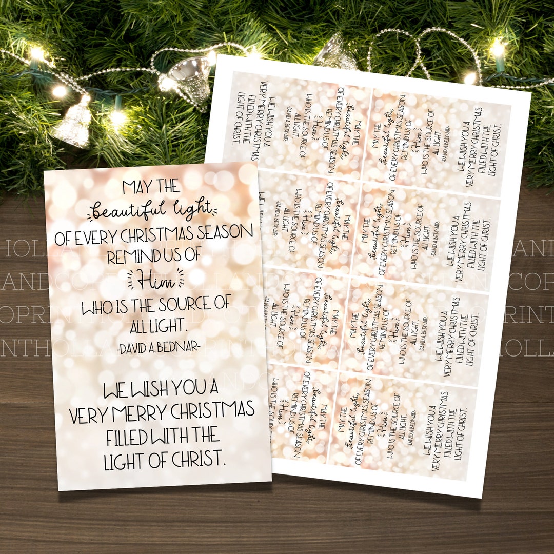 Light the World Printable Christmas Gift Tags | Neighbor Gift Tags ...