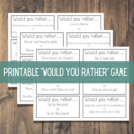 Would You Rather Game for Back to School Meet the Teacher - Etsy