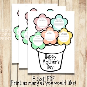 Mother's Day Flower Questionnaire | Kid's Worksheet With Questions ...