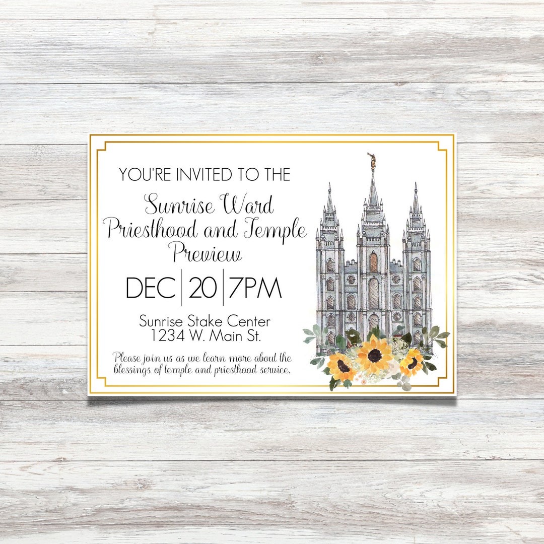 Priesthood and Temple Preview Invitation | Digital Download Editable ...