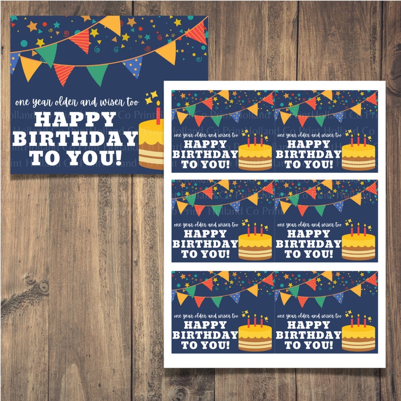 Primary Birthday Tag | One Year Older and Wiser Too | Happy Birthday ...