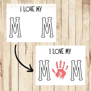I Love My Mom Handprint Craft | Preschool Craft | Newborn Keepsake ...