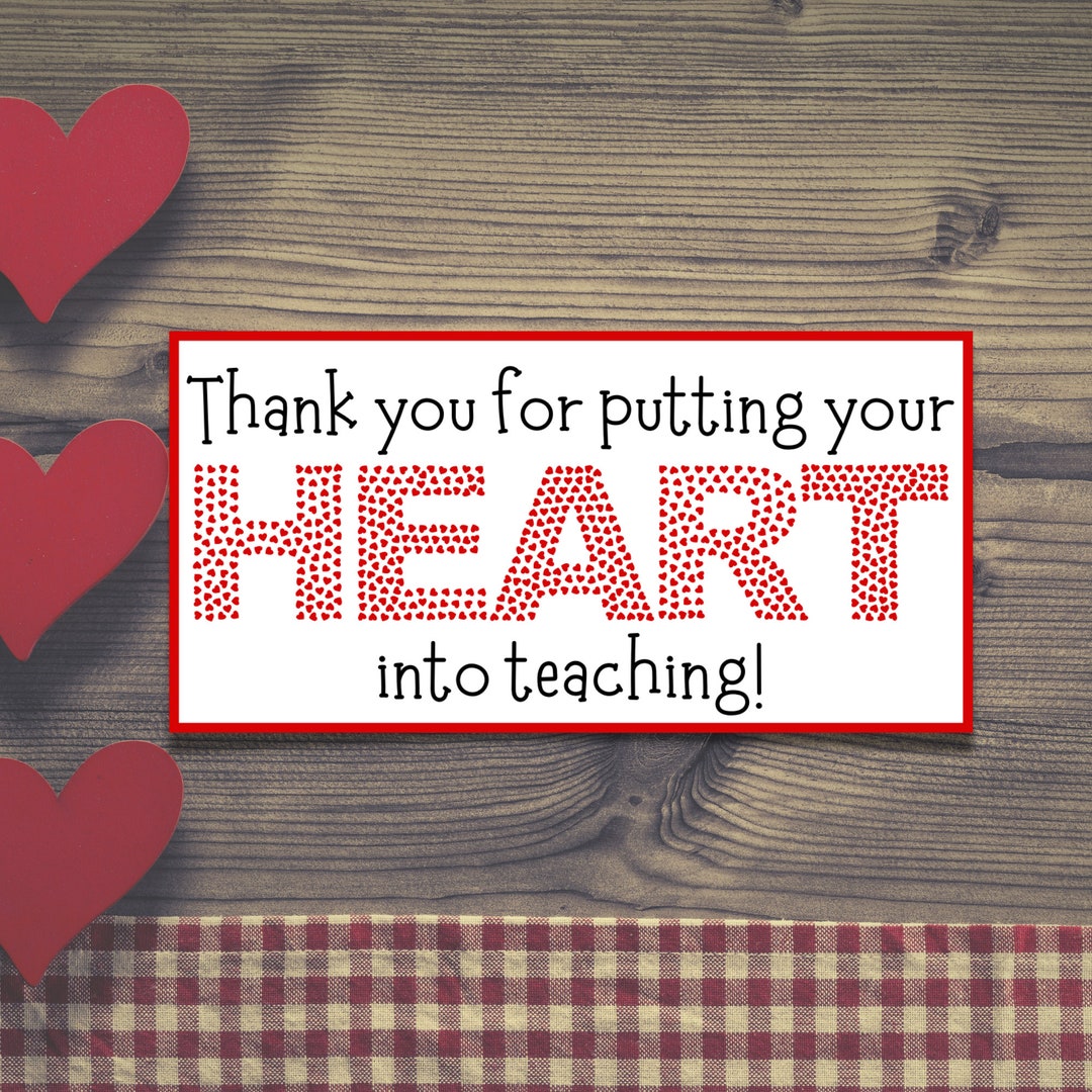 Teacher Valentine Gift Tag |thank You Card | Teacher Appreciation ...