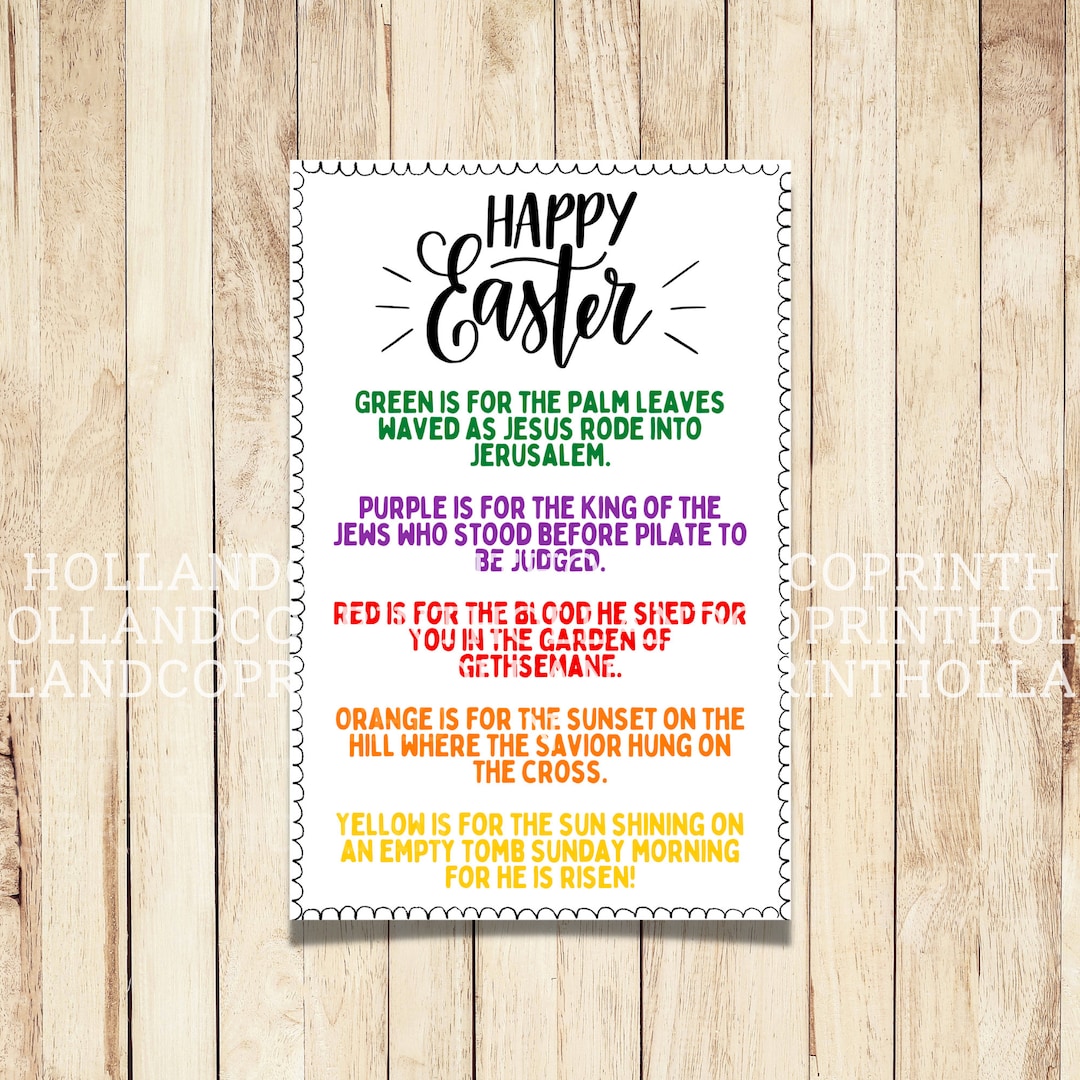 Easter Rainbow Printable | Christ Centered Easter Handout | Jelly Bean ...