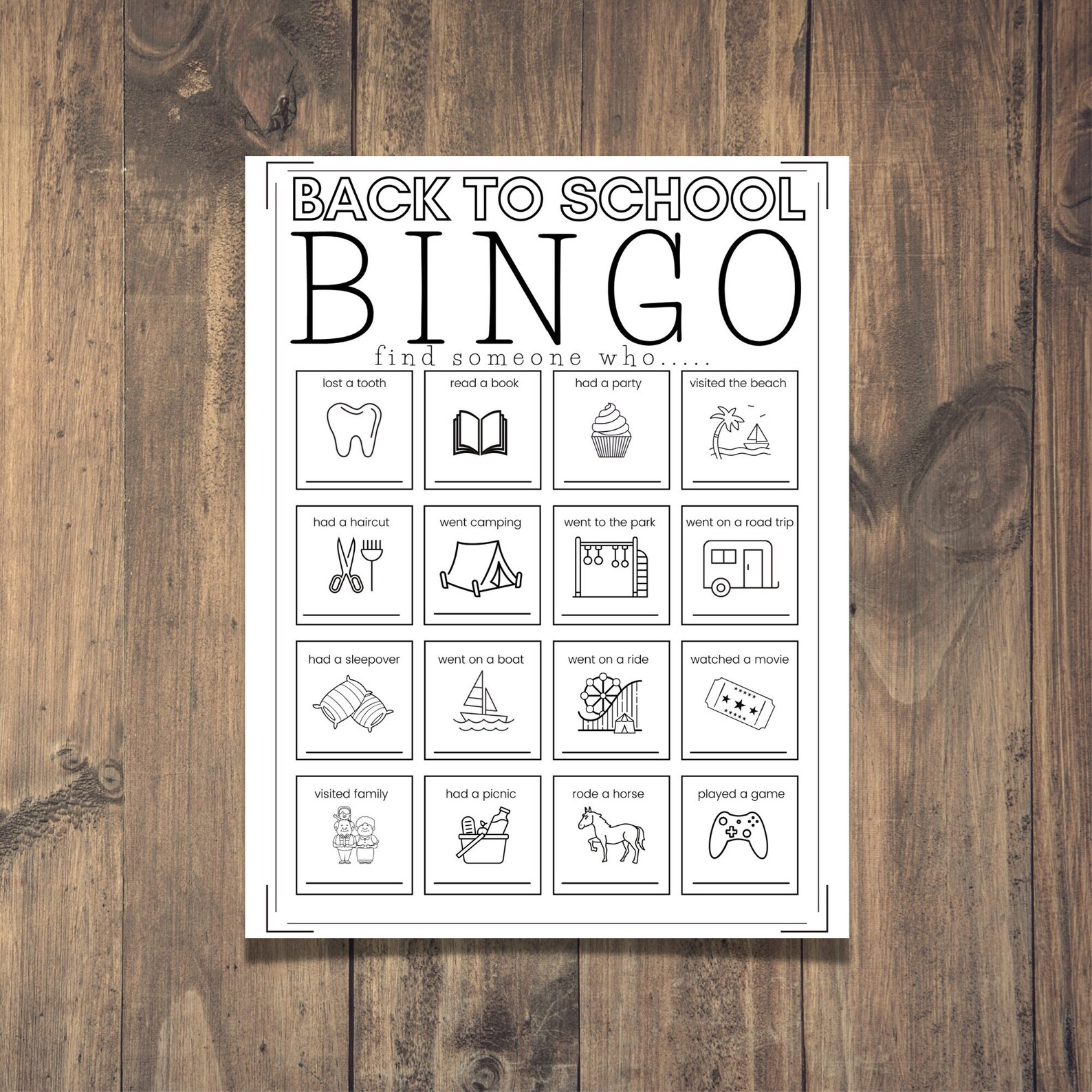 Back to School BINGO Getting to Know You Game Six Different Pages - Etsy