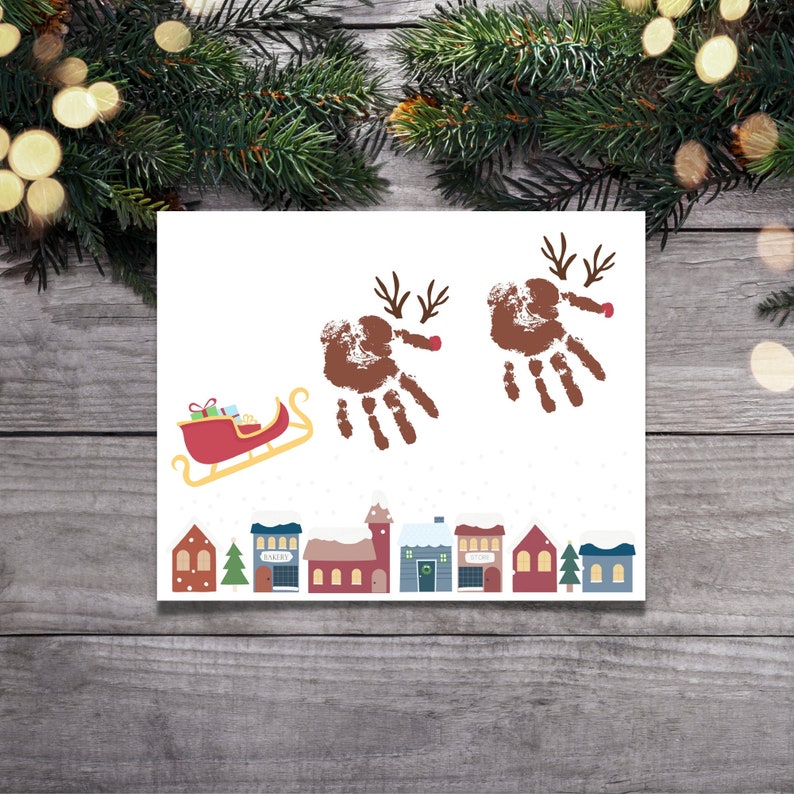 Christmas Handprint Craft | Santa Sleigh and Handprint Reindeer ...