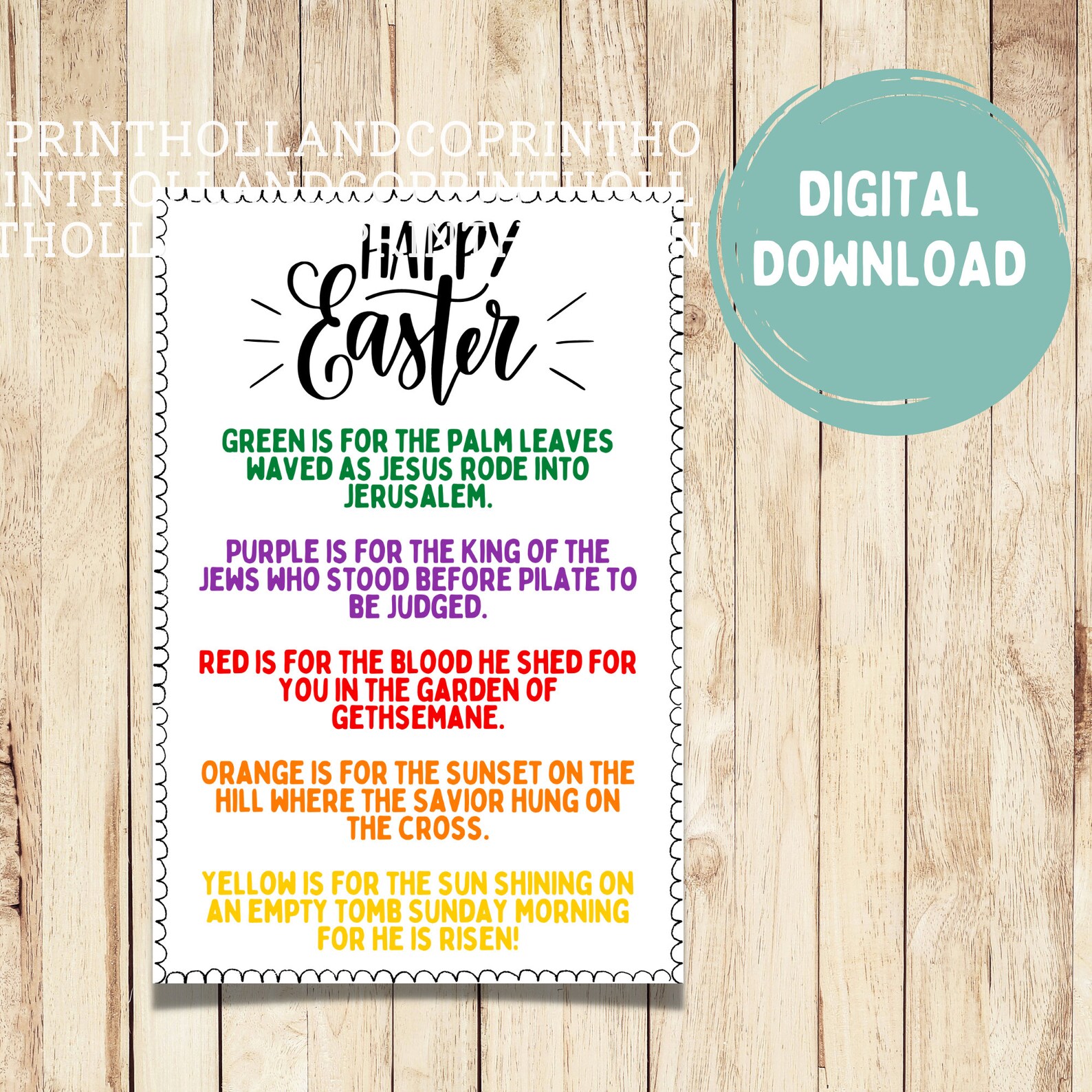 Easter Rainbow Printable Christ Centered Easter Handout - Etsy