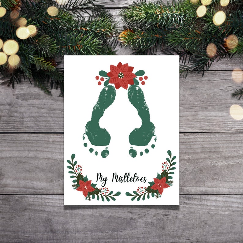 Christmas Footprint Craft My Mistletoes Footprint Template Winter ...